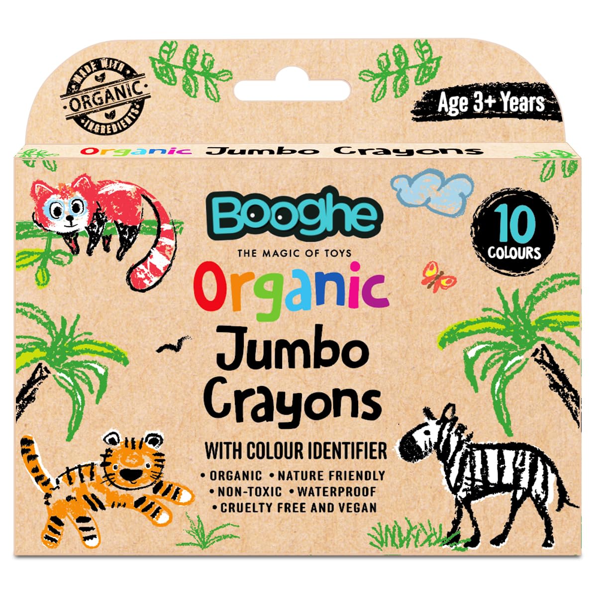Booghe Kids Jumbo Crayons - Made With Organic Ingredients and Food ...