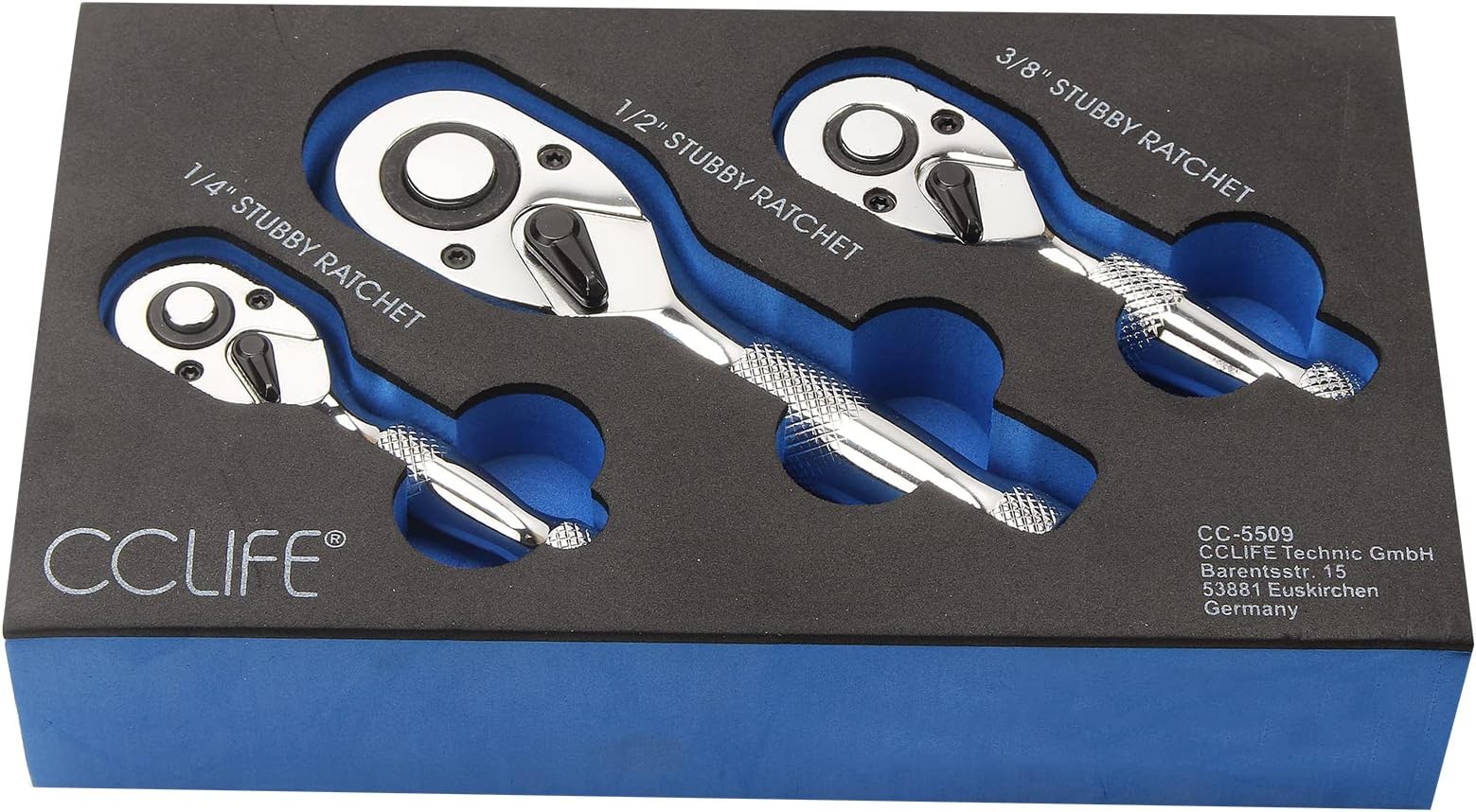 BINGCOBBER Mini Ratschen Umschaltknarre Set,3tlg 1/4" 3/8" 1/2 ...