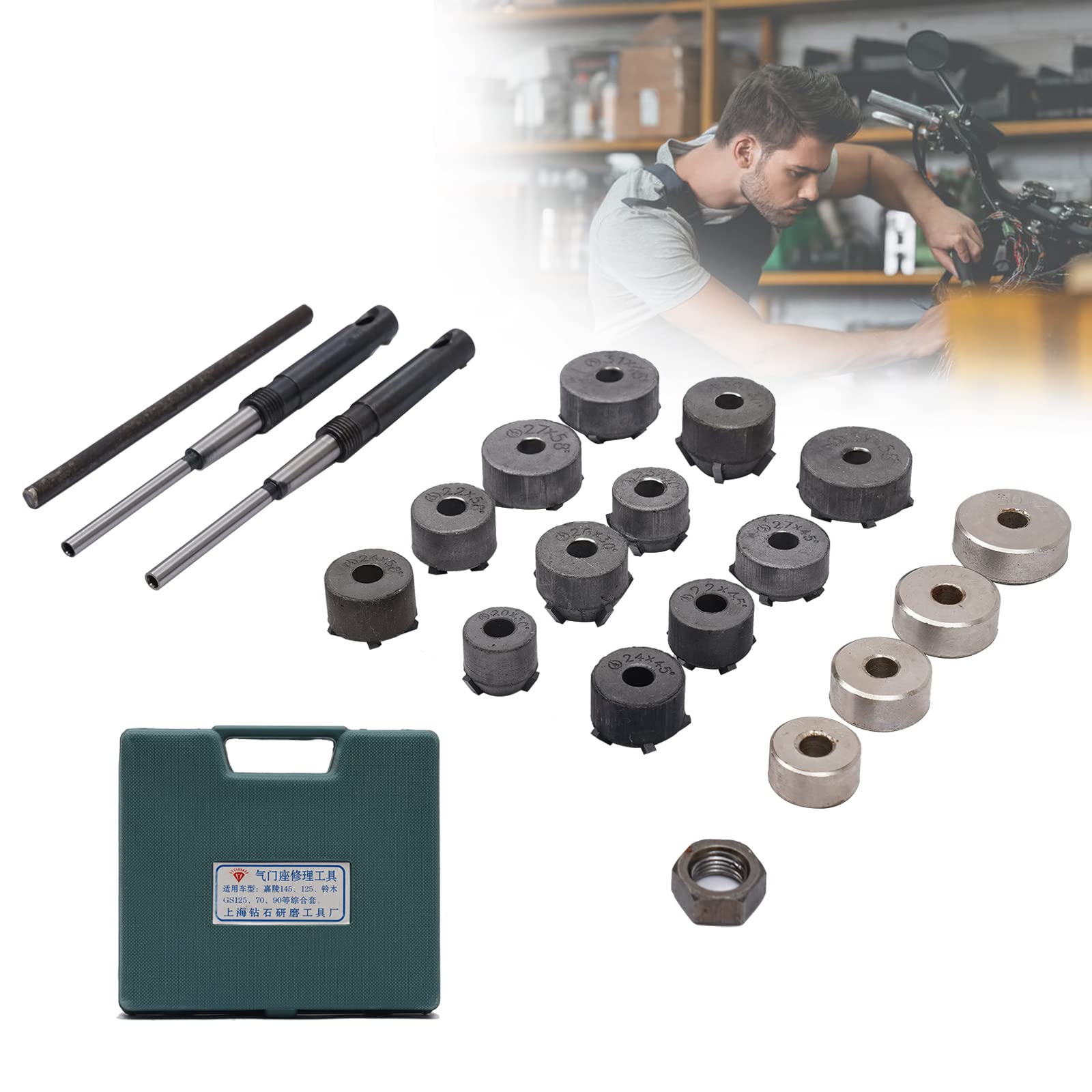 Reel Mower Sharpening Kit Valve Seat Reamer Grinding Wheel Set ...