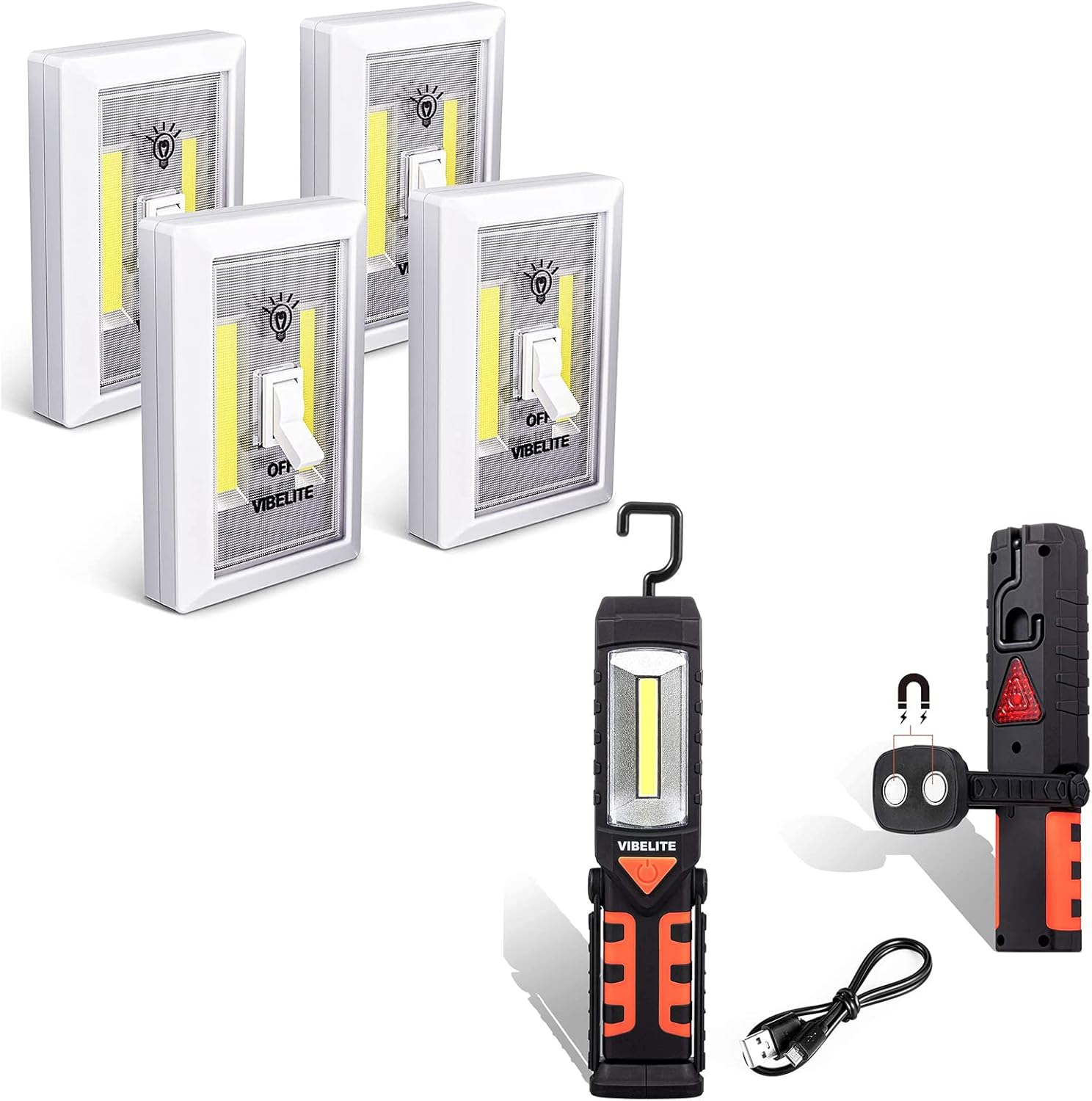 VIBELITE Closet Light, Battery Operated, Tap Light, Touch, Push Night ...