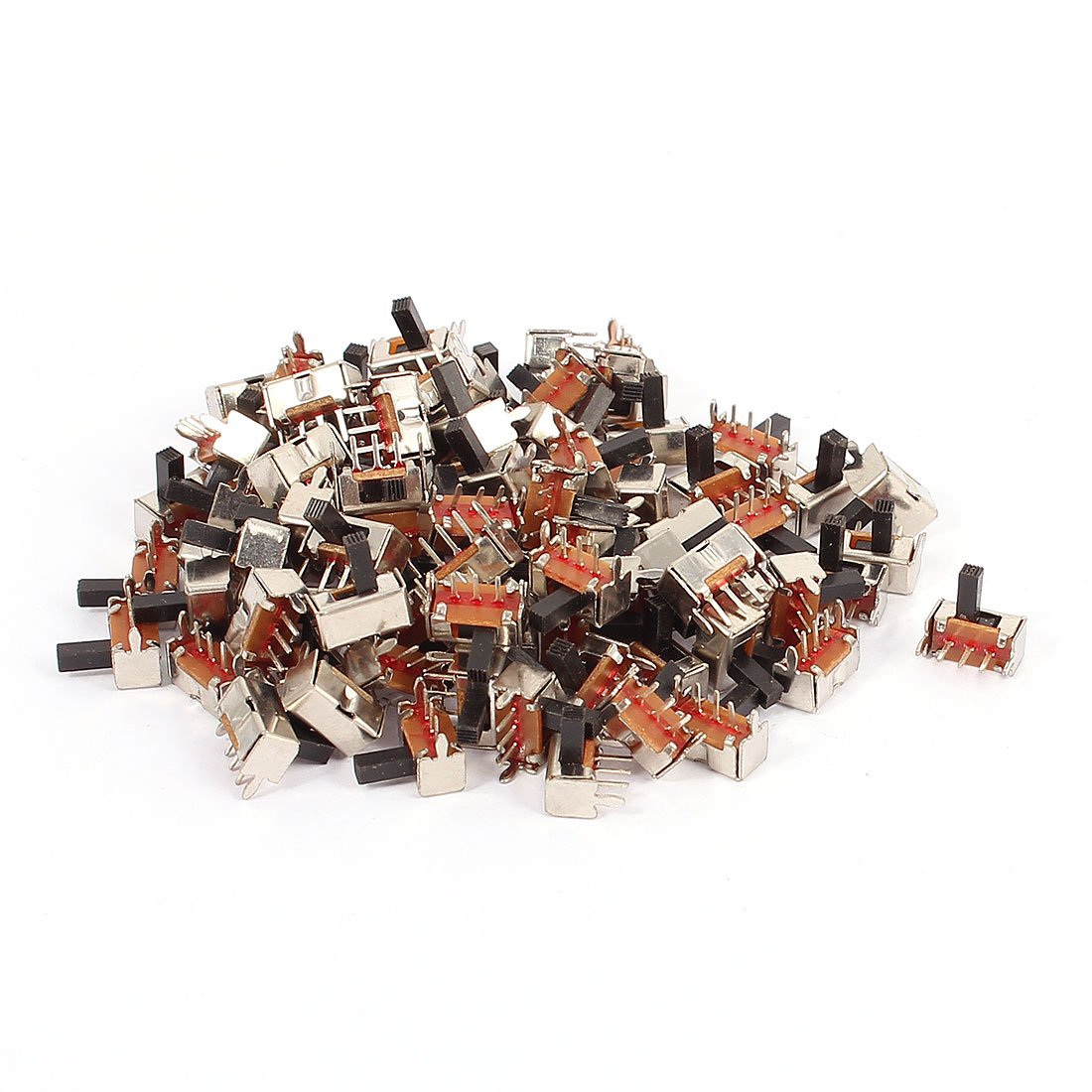 Ruilogod 90 Pcs 3 Terminals PCB Mount 2 Position Right Angle Mini Slide ...