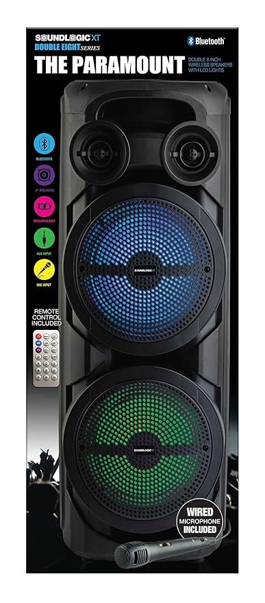 SoundLogic XT The Paramount Double Eight Wireless Speaker with LED ...