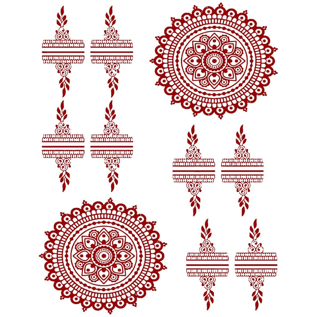 Voorkoms Mandala Henna Mehndi Tattoo Waterproof Hands Sticker For Women ...