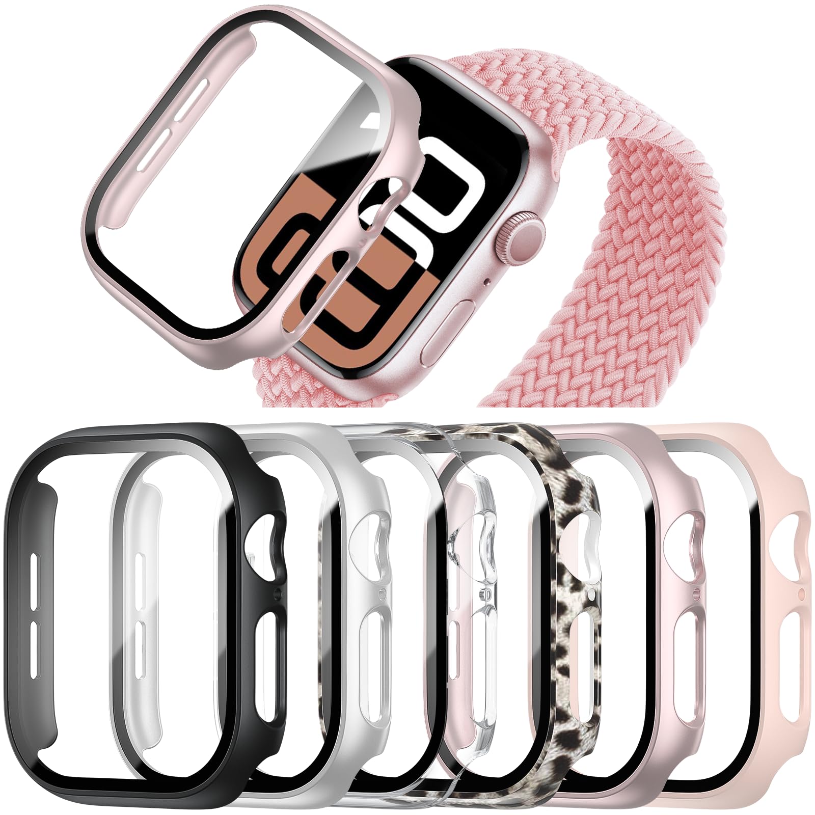 Amazon.com: 6 Pack Case for Apple Watch Series 10 46mm with Tempered ...