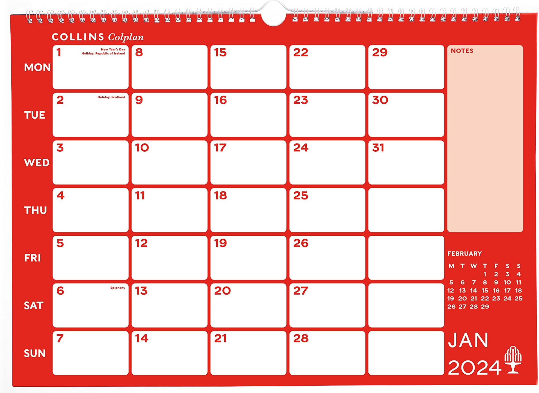 Collins Debden Collins Colplan 2024 Diary A3 Wiro Monthly Memo Calendar ...