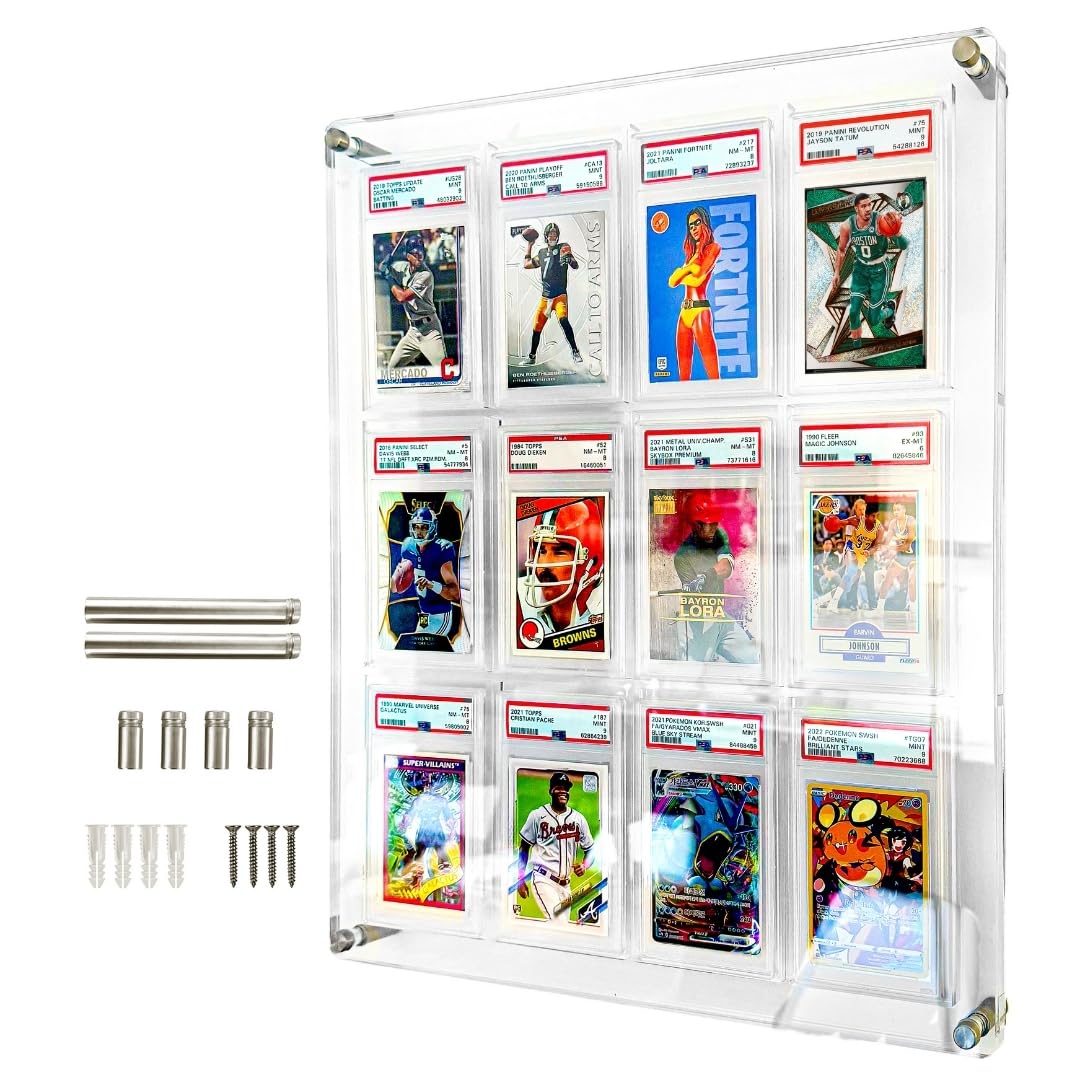 Amazon.com: ELITIK Acrylic Psa Card Slab Display Case - 12 Graded Card ...