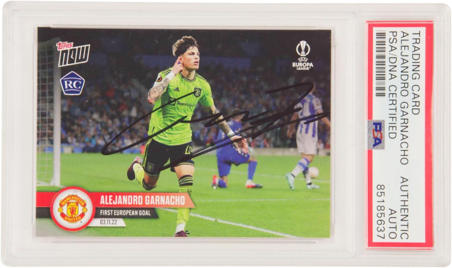 Amazon.com: Alejandro Garnacho Signed 2022 First Goal Rookie Card - PSA ...