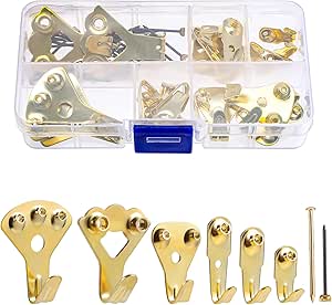 HuaJiao 64Pcs Heavy Duty Picture Hangers, Frame Hooks with Nails for ...