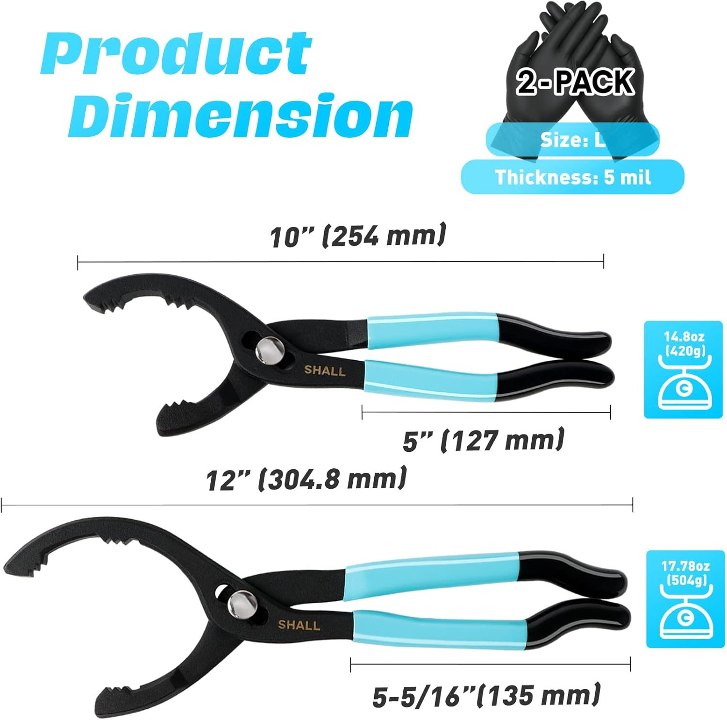Buy SHALL 2-piece Oil Filter Wrench Set and 2-piece Strap Wrench Set ...