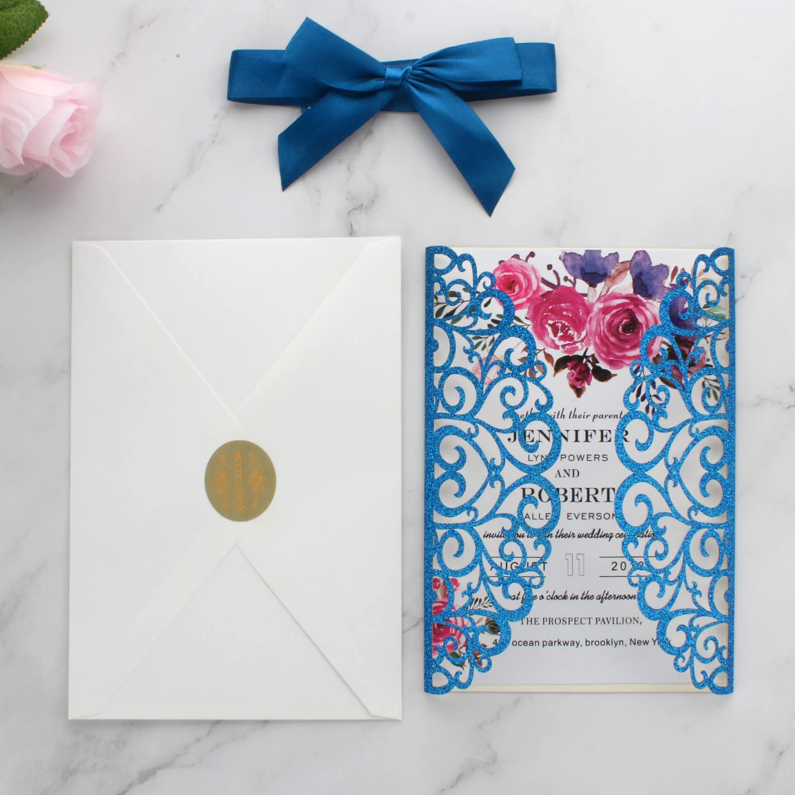 Simple Wedding Invitations With Ribbon