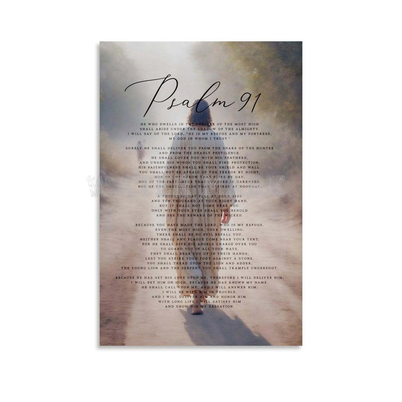Amazon.com: Psalm 91 Poster Bible Verse Wall Art Psalm Poster Christian ...