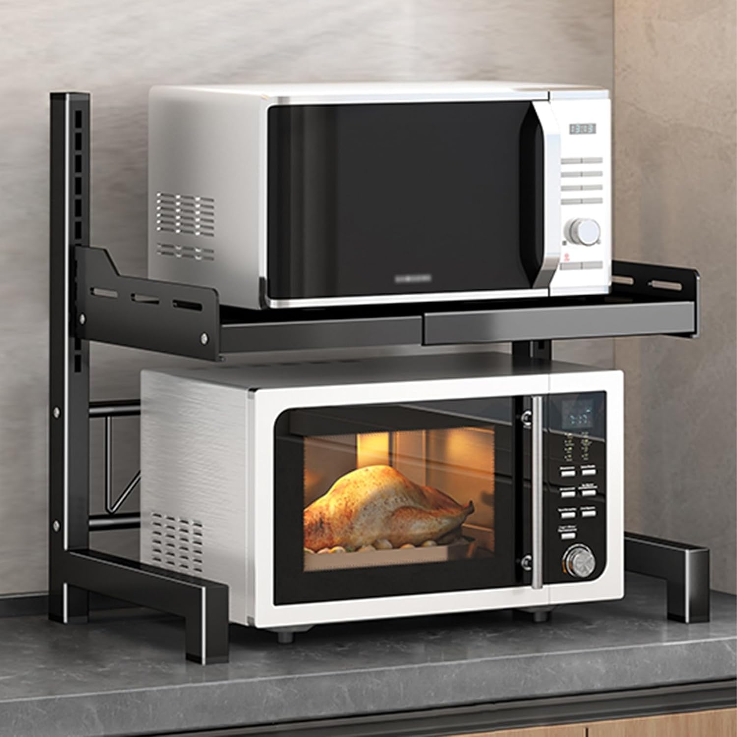 Amazon.com - Adjustable Microwave Rack Modern Kitchen Decor Space ...