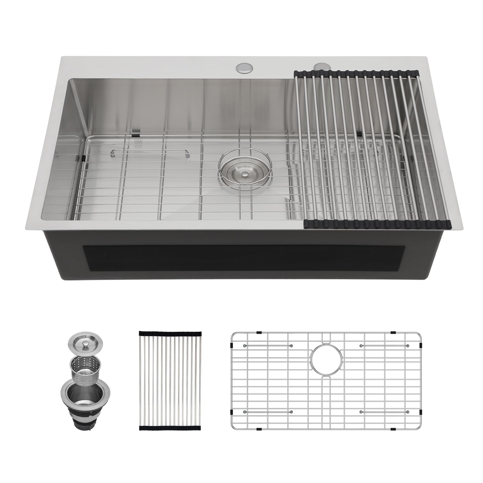 Lordear 33 Inch Drop in Kitchen Sink 33 x 19 Topmount Drop in Kitchen ...