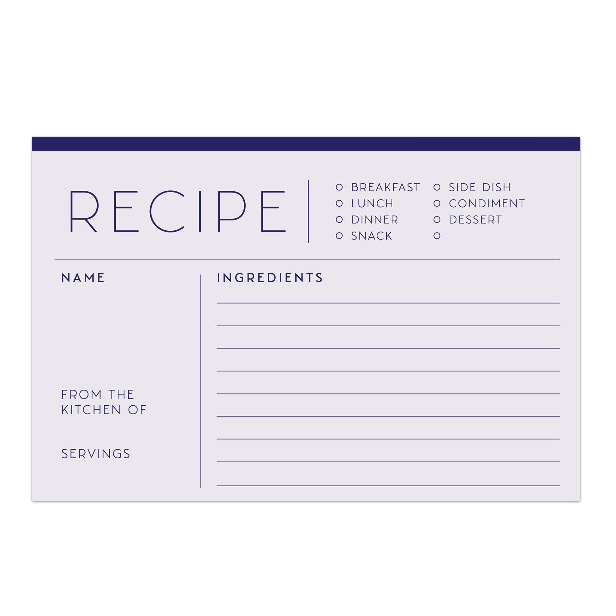 Plain Blank Recipe Cards Template Free Printable Recipe Cards (PDFs):