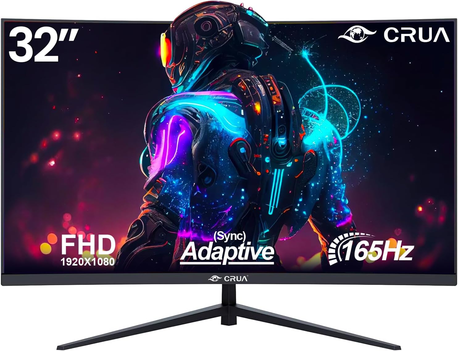 CRUA 32 Inch Gaming Monitor FHD (1920 X 1080), Curved Computer Monitor ...
