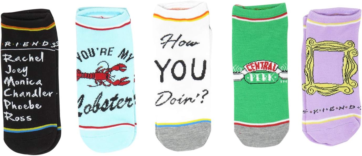 Amazon.com: Bioworld Friends TV Show Juniors/Womens 5 Pack Ankle Socks ...