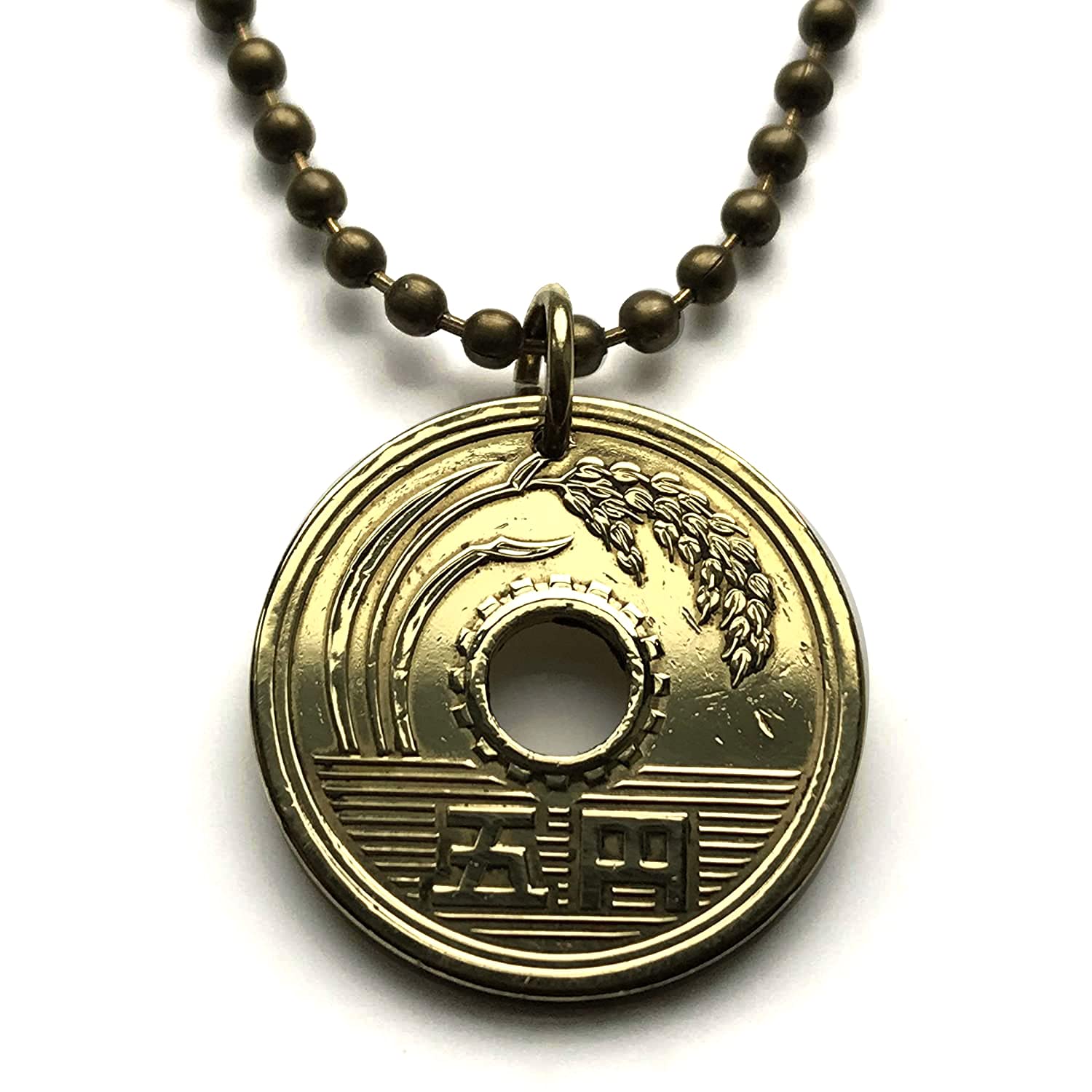 Amazon.com: 2002 Japan Nippon Nihon 5 Yen coin pendant Japanese jewelry ...