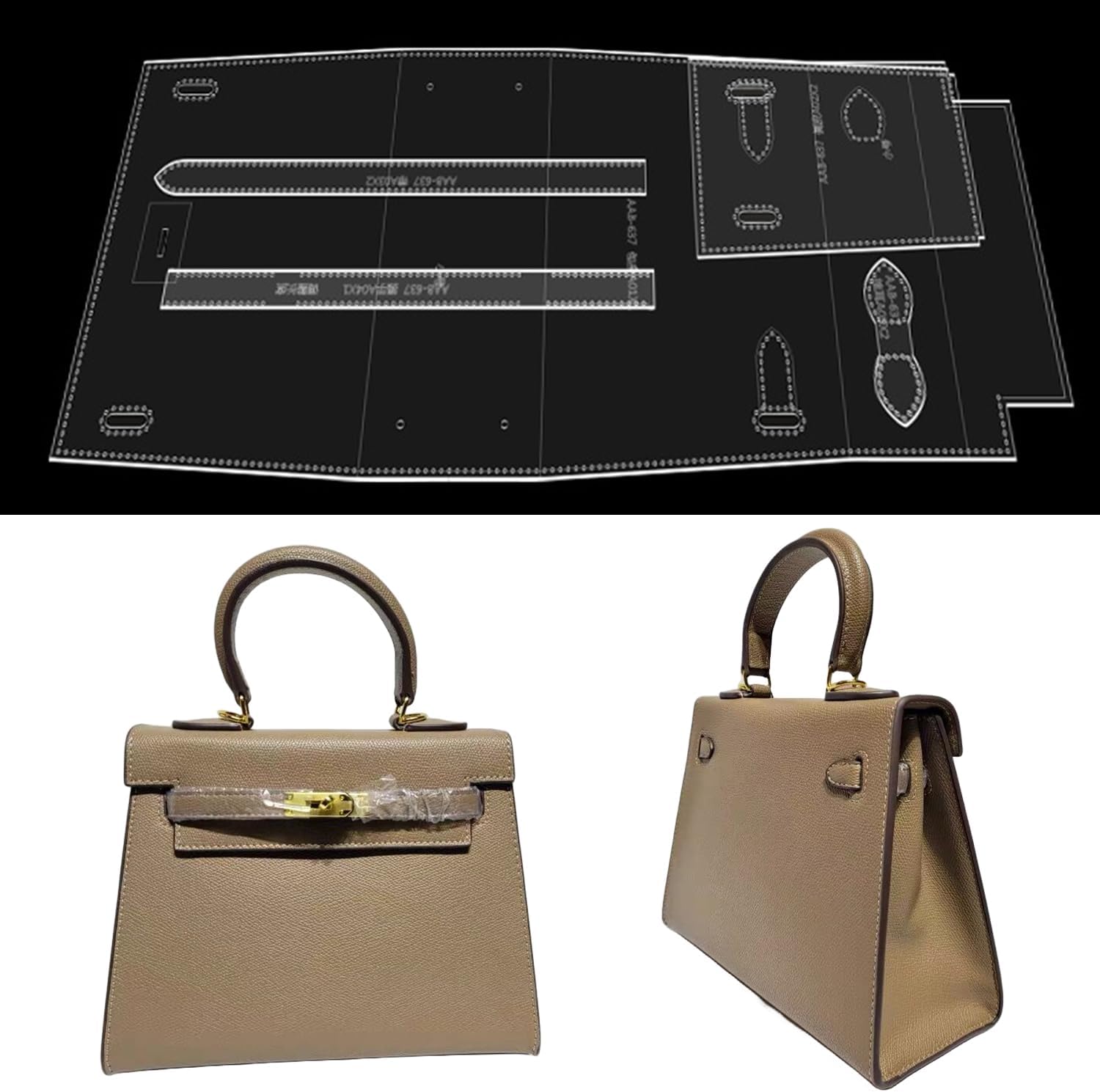 Amazon.com: RIVEENY Handbag Shoulder Bag Acrylic Template,Leather ...