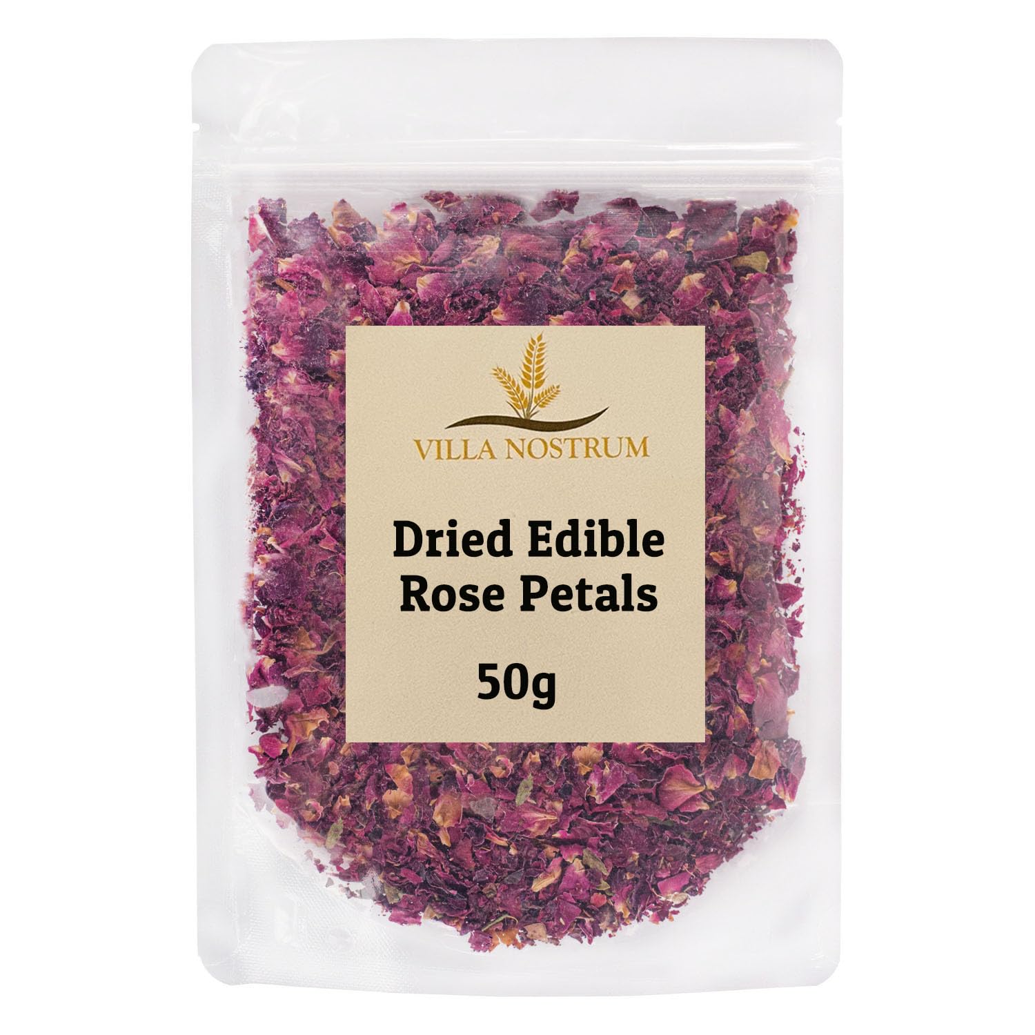 Dried Edible Rose Petals 50g by Villa Nostrum - Edible Flowers Use in ...