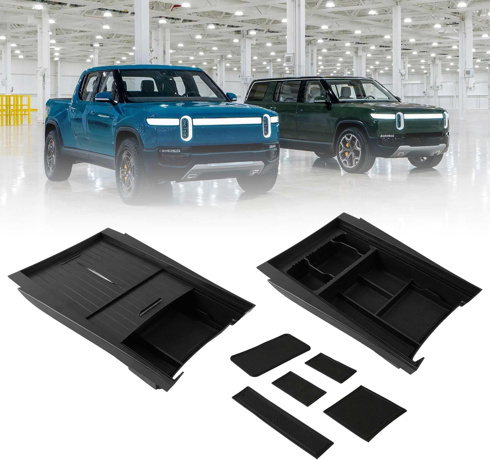 Amazon.com: Center Console Organizer for Rivian Cup Holder - Tesmirror ...