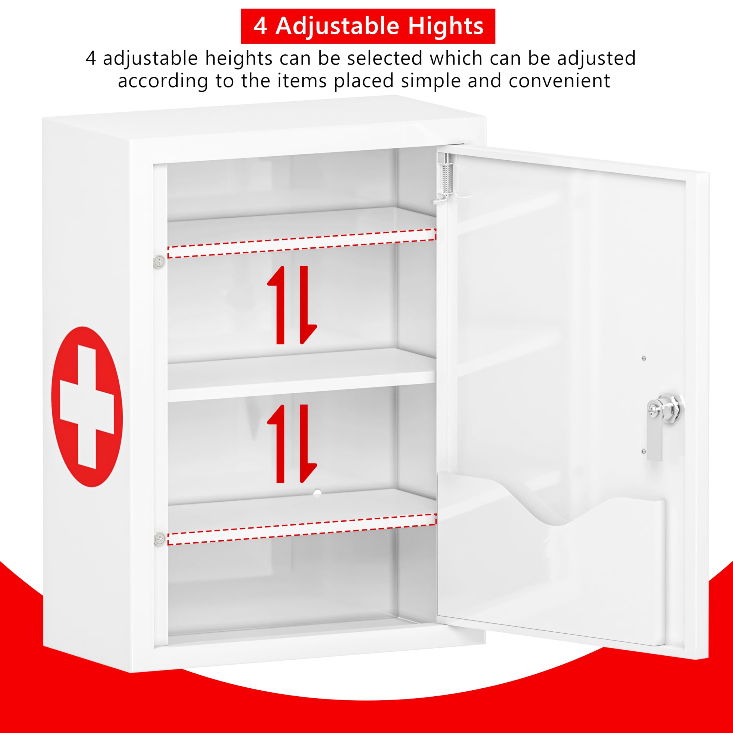 Snapklik.com : Wensha Locking Medicine Cabinet For Bathroom: Wall Mount ...