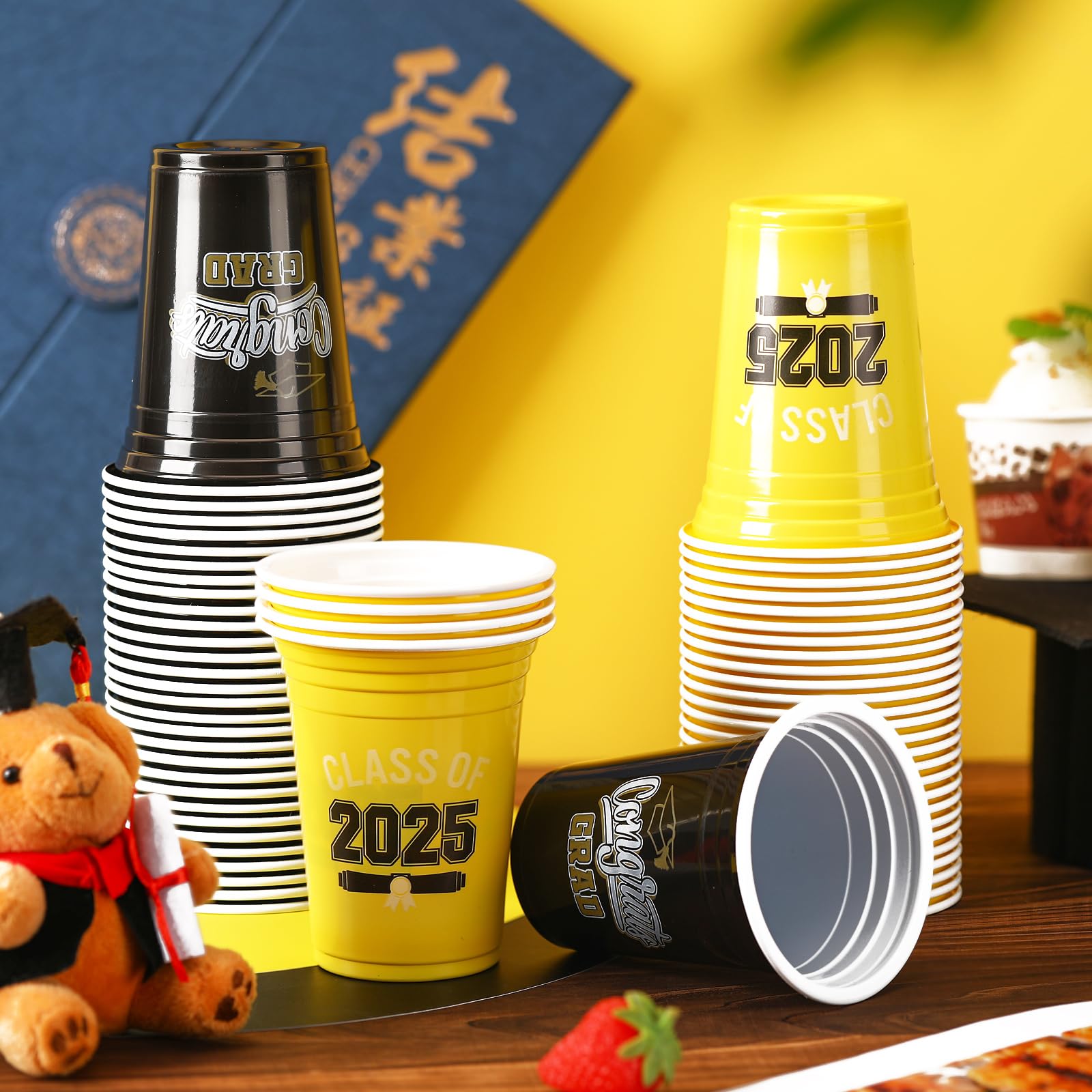 Snapklik.com : Sliner 60 Pieces Plastic Graduation Cups, 12oz ...