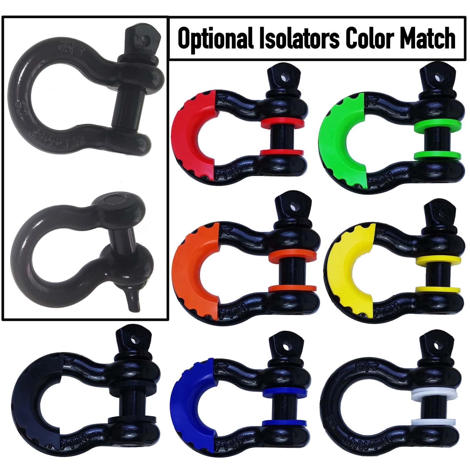 Snapklik.com : Pack Of 2 Black Powder Coated Heaveduty Trailer Shackles ...