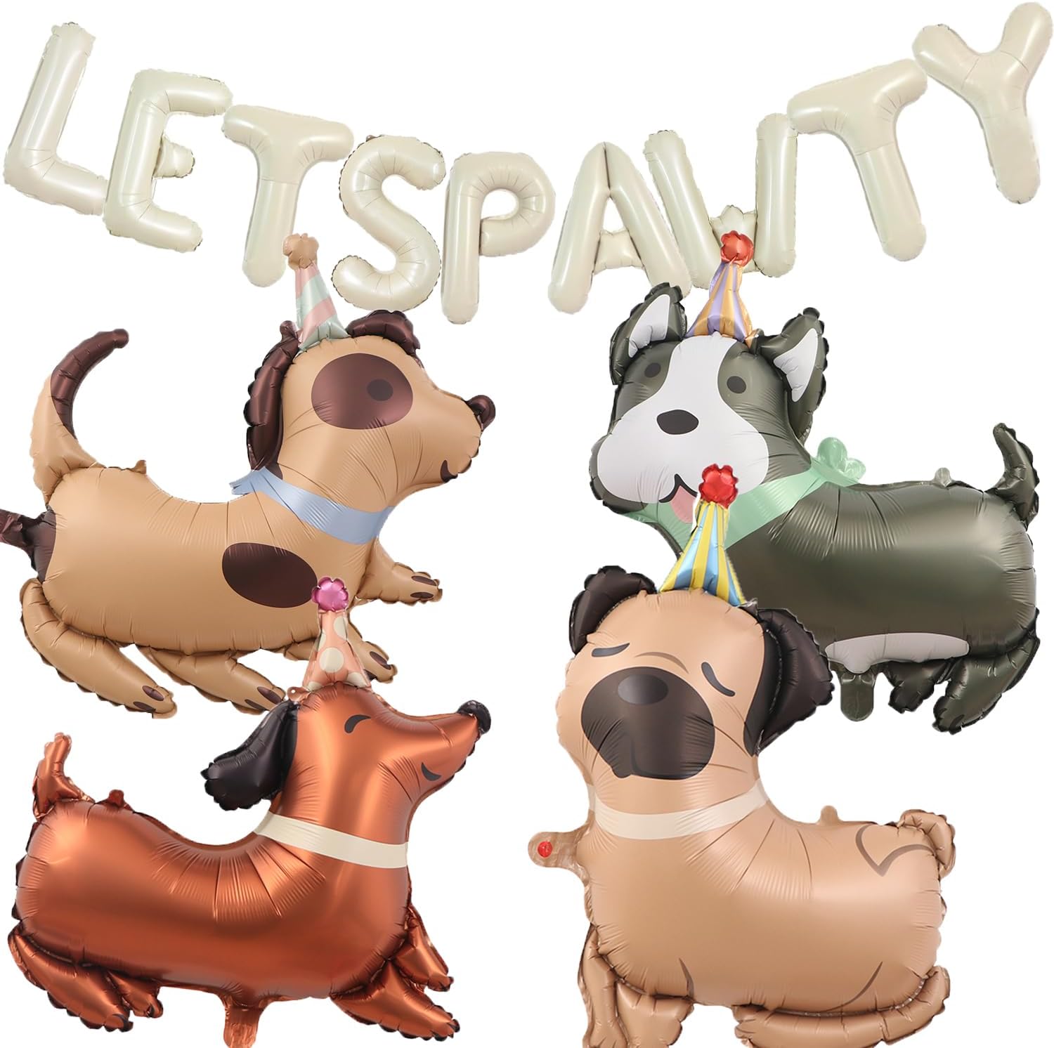 Amazon.com: Lets Pawty Balloons Banner 16 Inch, Themed Birthday Party ...
