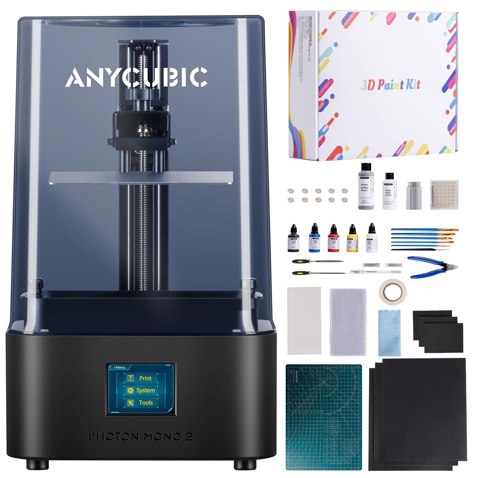 ANYCUBIC 4K+ Resin 3D Printer, Photon Mono 2 and Multifunctional 3D Models Painting Set: Amazon ...