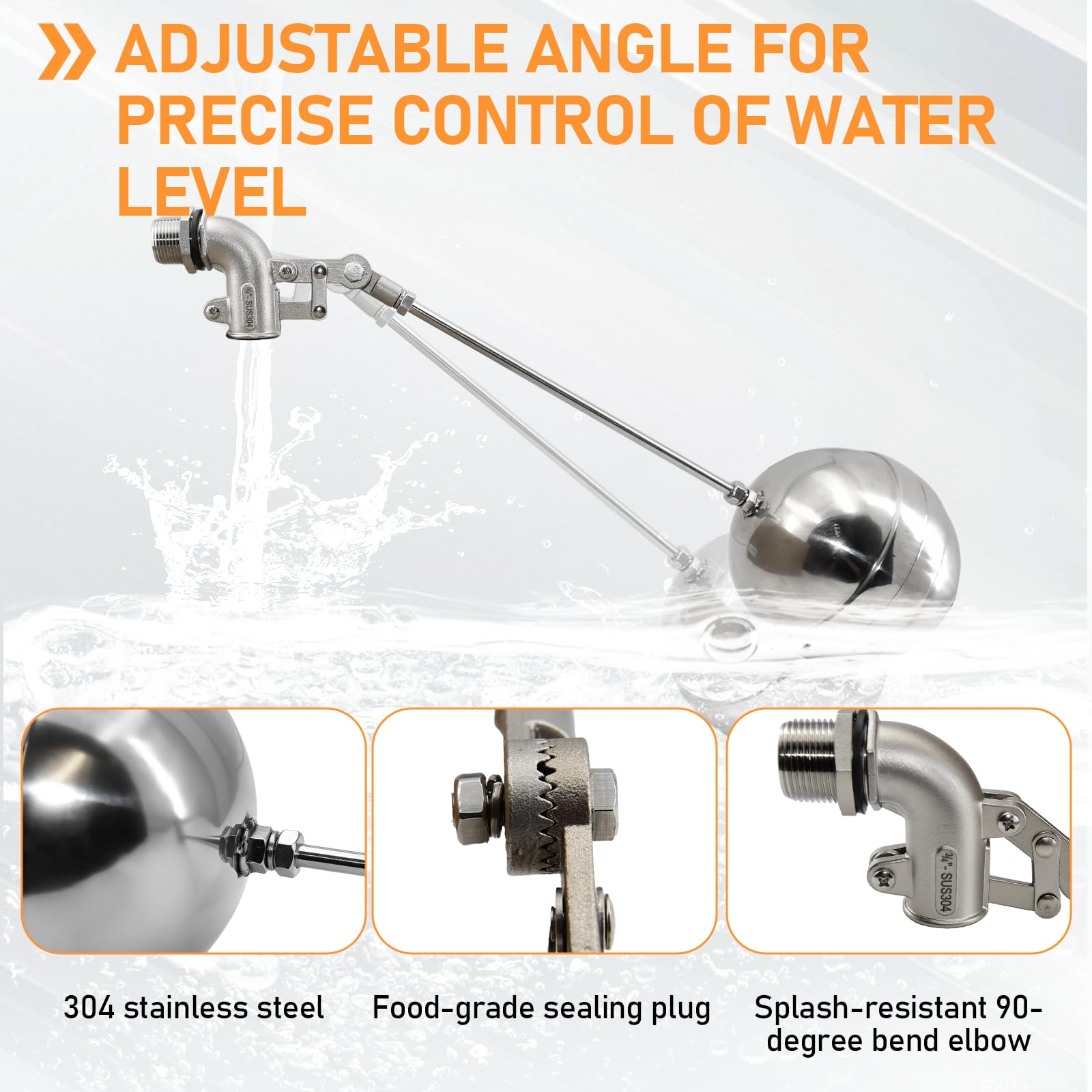 Snapklik.com : Upgraded 3/4 Inch Stainless Steel Float Valve For Water ...