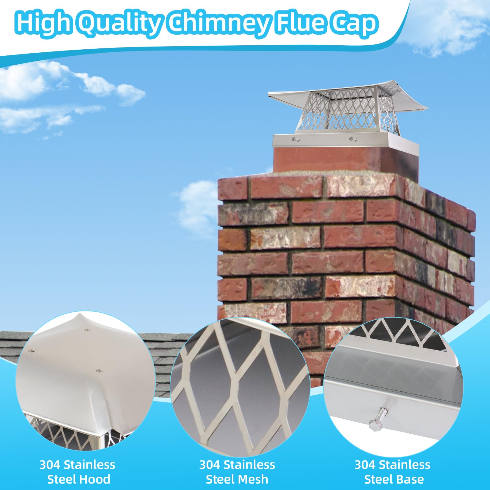 Snapklik.com : 13"x17" Chimney Cap Chimney Cover,Fireplace Chimney Cap ...