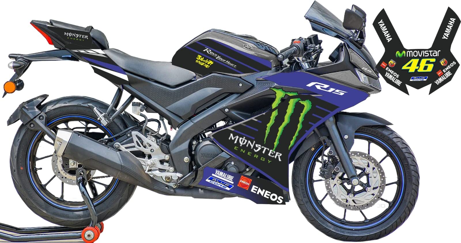 SUNSIGN Sticker R15 V3 Stickers kit Bike Exterior Graphic 3M Laminated ...