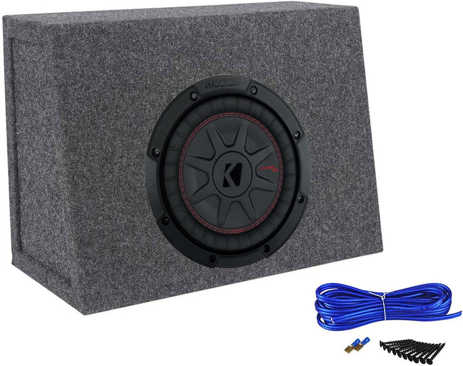Amazon.com: KICKER 48CWRT82 CompRT 600w Shallow Slim 8" Subwoofer DVC 2 ...