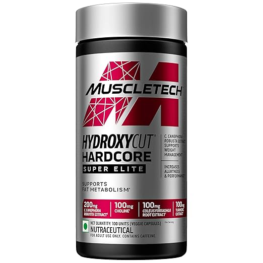 MuscleTech, Hydroxycut Hardcore, Super Elite, Supports Fat Metabolism - Pack of 100 Veggie ...