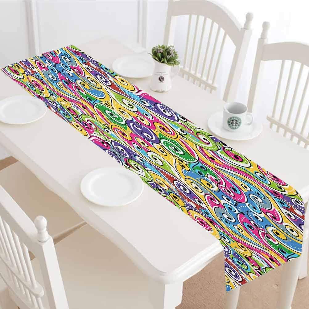 Amazon.com: Wave Table Runner,Funky Colored Curves with Spiraling Ends ...