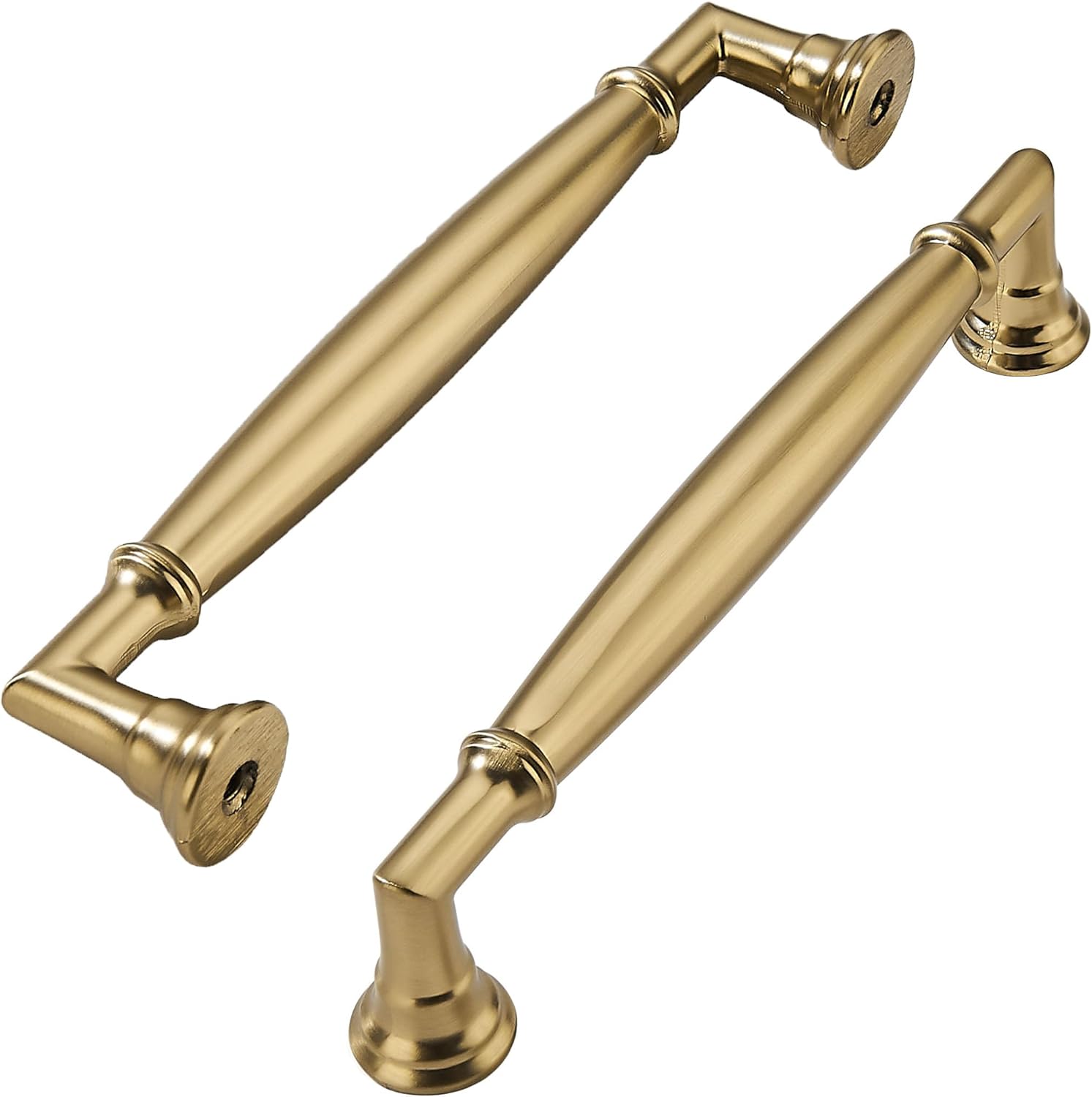 khtumeware 10 Pack 5 Inch(128mm) Brushed Brass Cabinet Pulls Heavy Duty Solid Warm Brass Cabinet ...