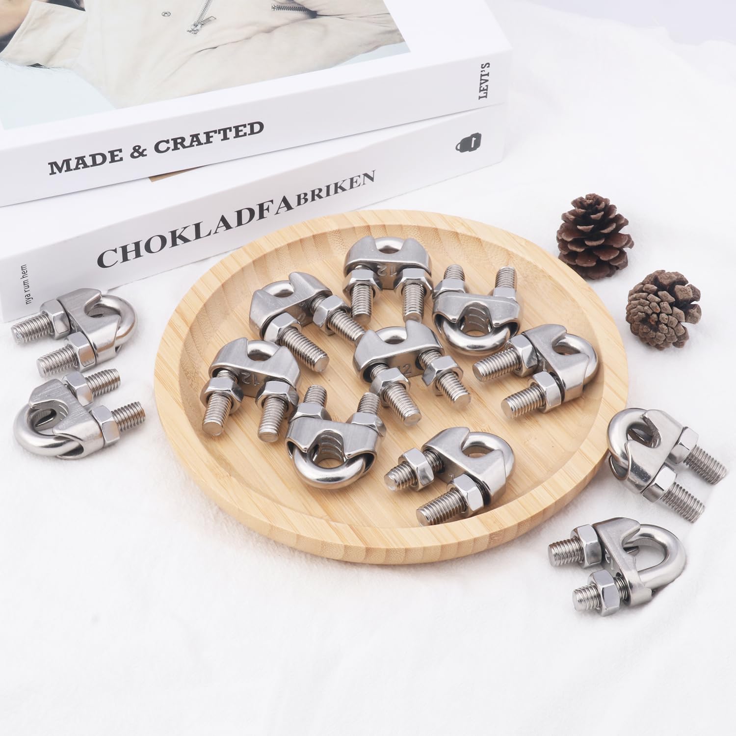 Snapklik.com : 12 PCS 1/2 Wire Rope Cable Clip Clamp, M12 304 Stainless ...