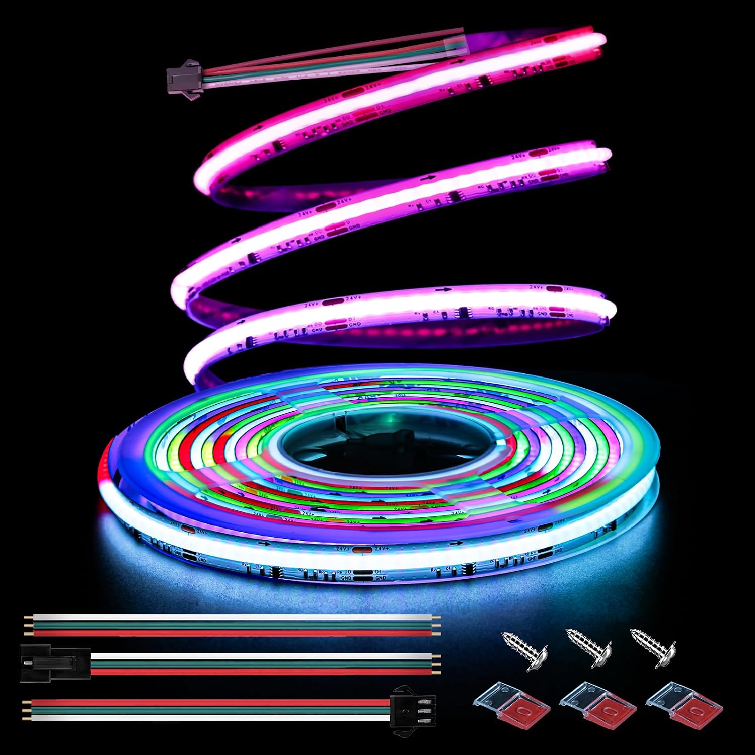 Amazon.com: VISDOLL RGB COB WS2811 IC LED Strip Light 16.4FT 720LED/M ...