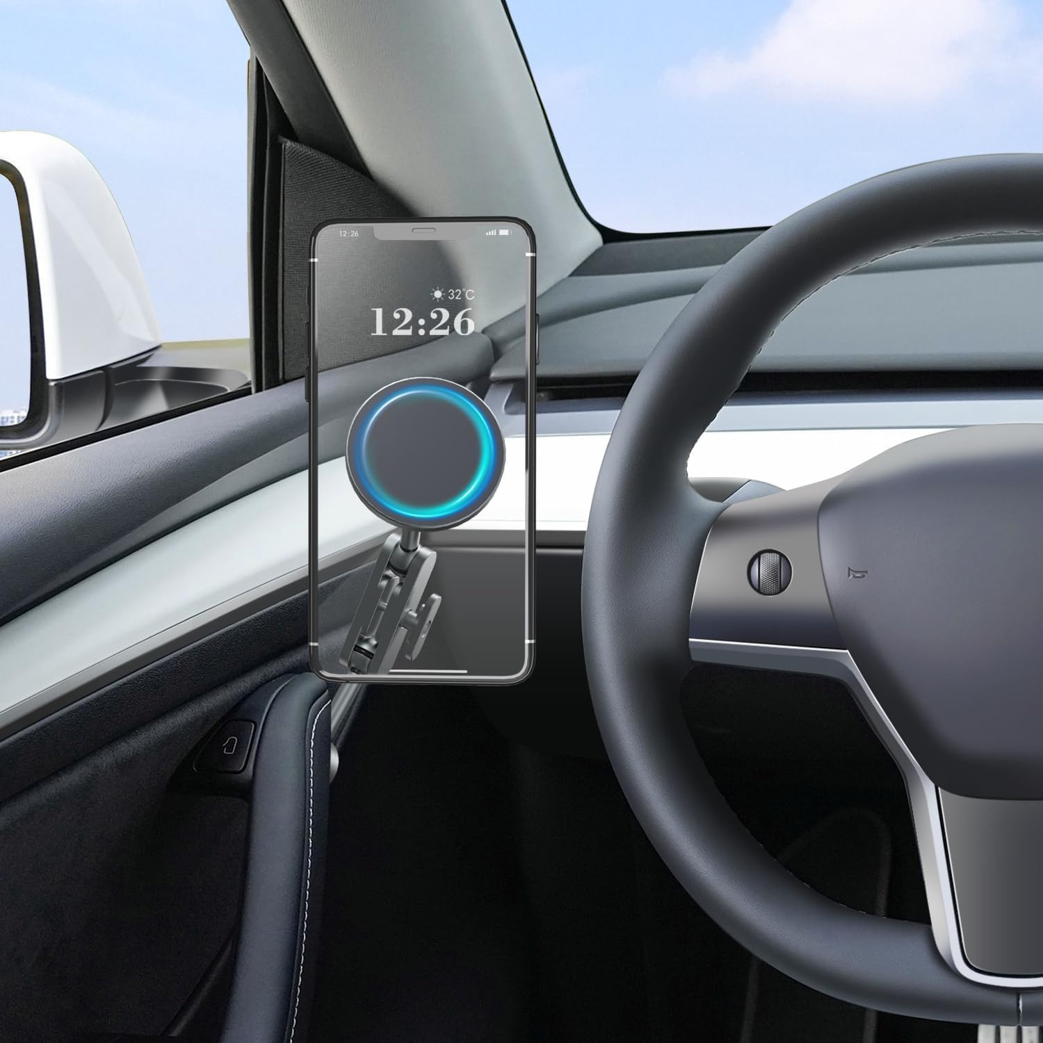 Amazon.com: ESVNE for Tesla Phone Mount,for Mag-Safe Door-Install Phone ...