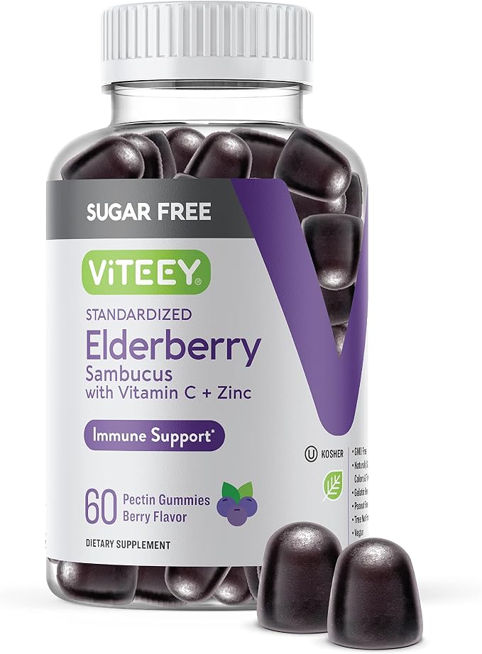 Amazon.com: VITEEY Sambucus Elderberry Gummies for Adults & Teens ...