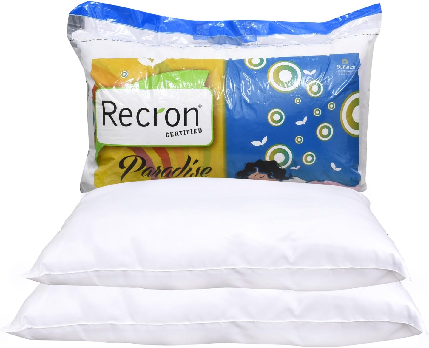 Recron White Stripes Pillow (Plush)(17x27) Pack of 2 : Amazon.in: Home ...