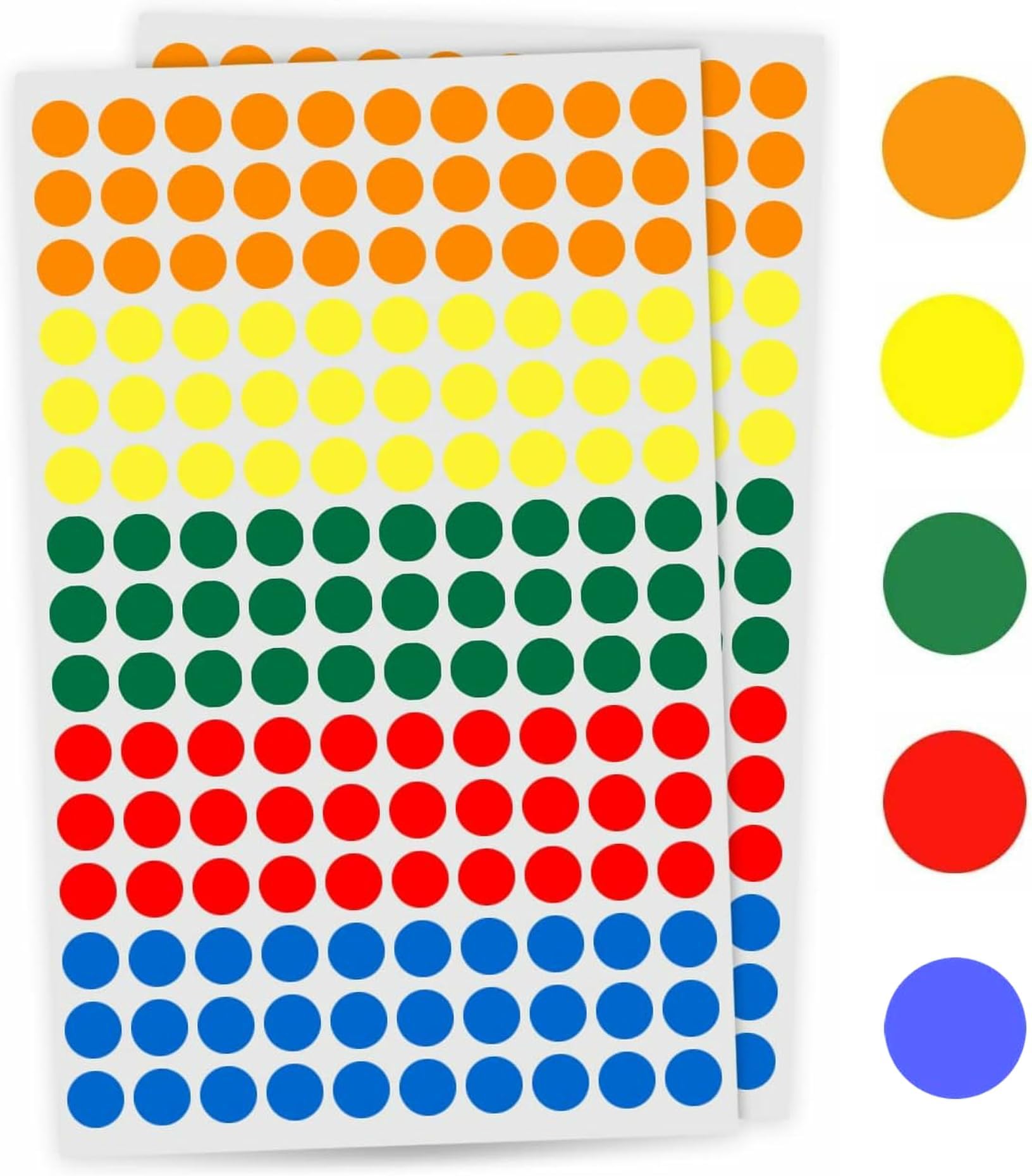 RubiGo - 8mm Sticky Dots 1500/3000 Coloured Dot Stickers, 5 Assorted ...