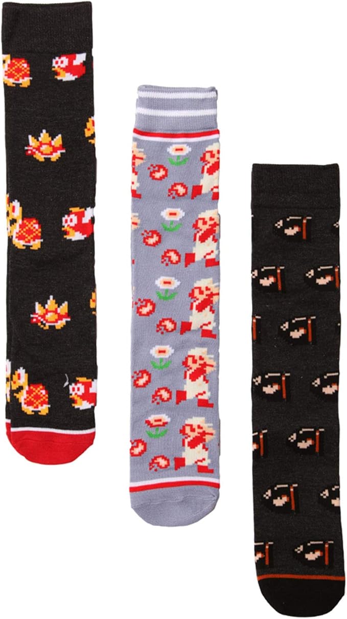 Amazon.com: Nintendo Super Mario NES Console Socks 3-Pack Box