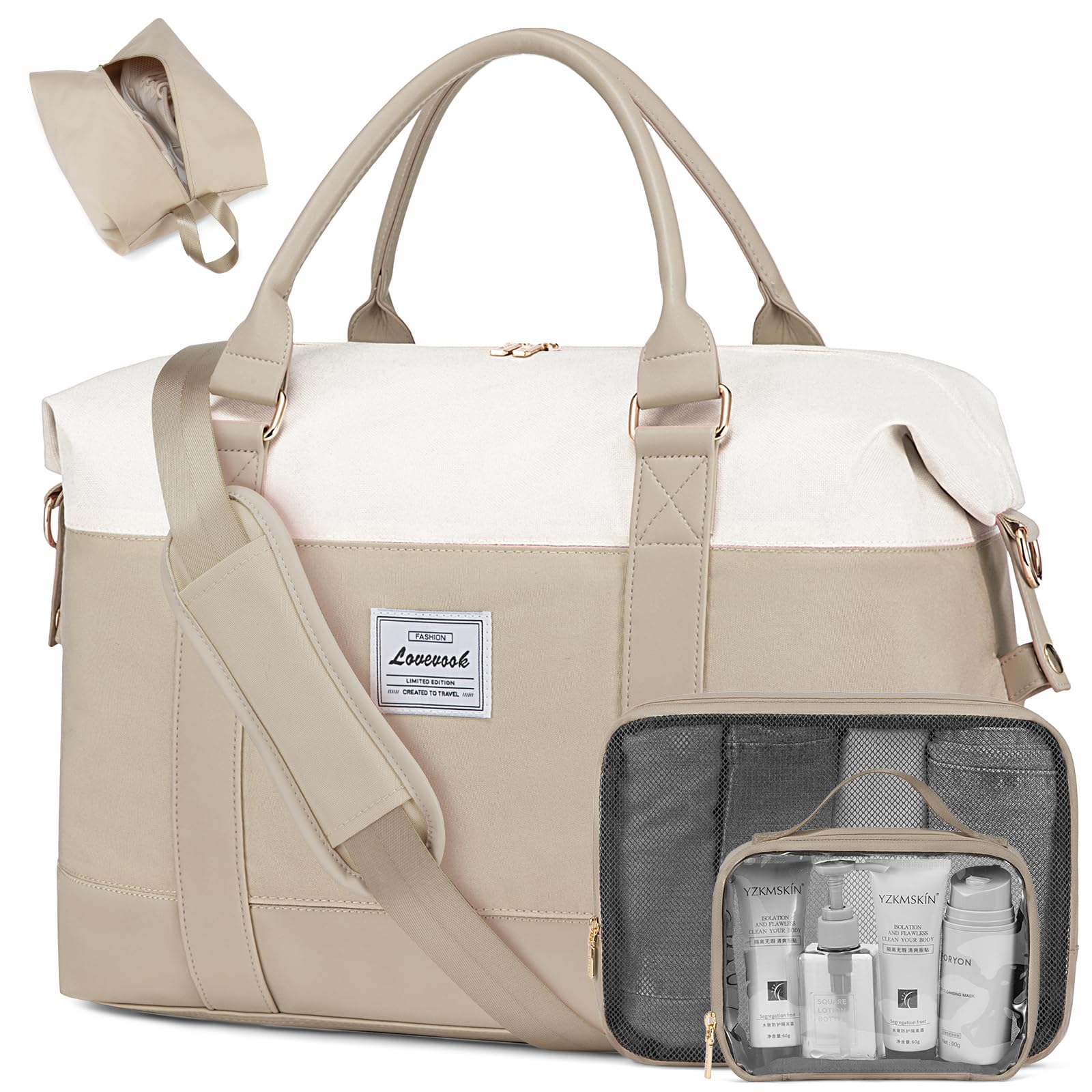 Amazon.com | LOVEVOOK Travel Duffle Bag Women,Weekender Bag with Clear ...