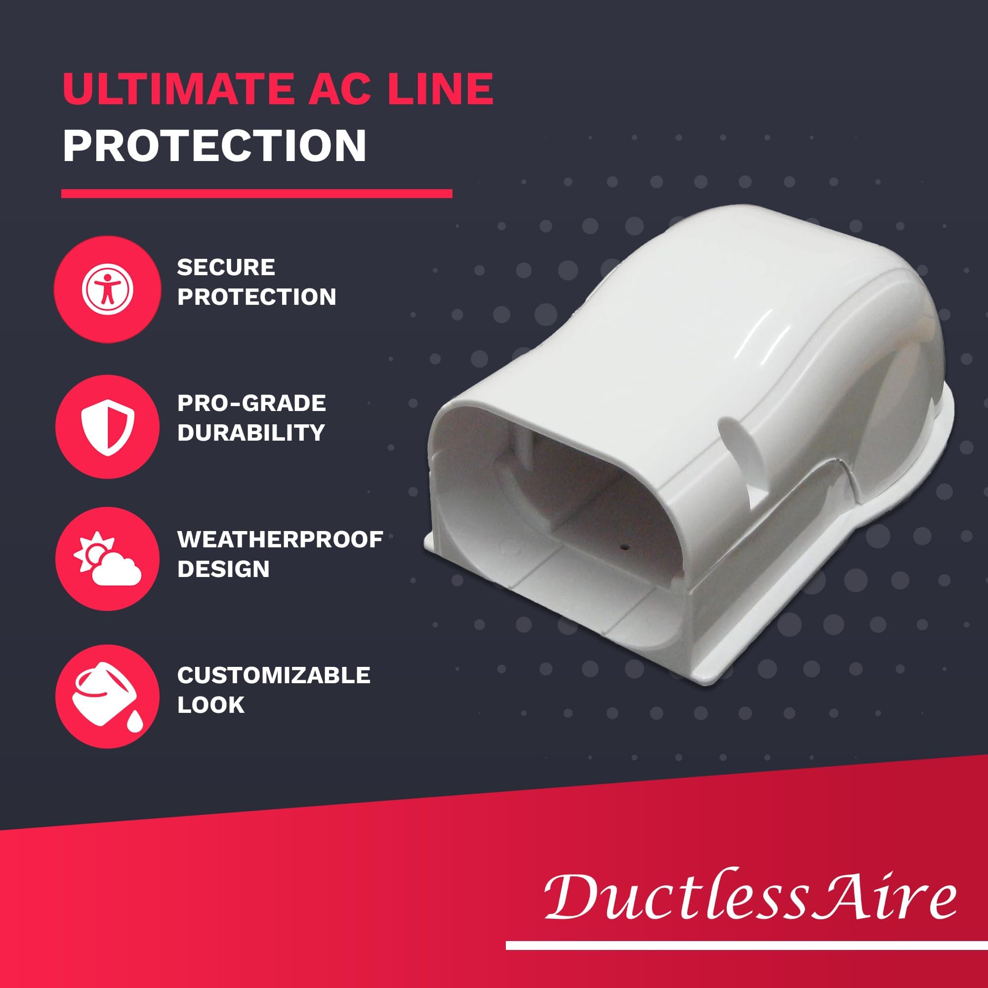 Snapklik.com : DuctlessAire 3" Wall Cap Cover For Mini Split AC/Heating ...