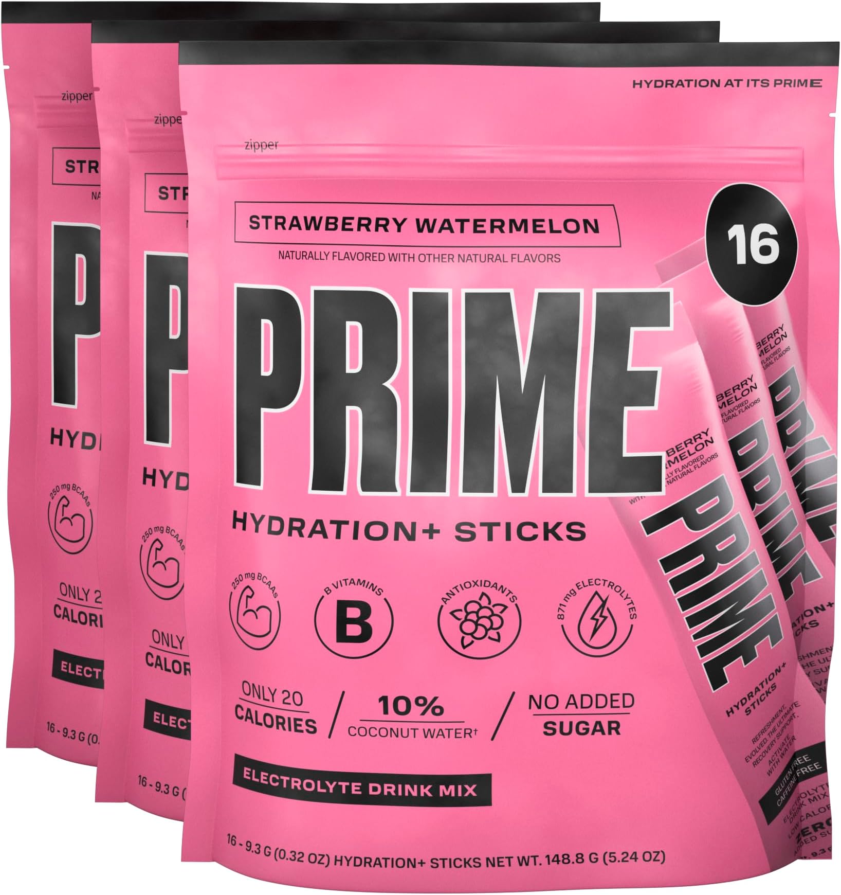 Amazon.com: PRIME HYDRATION+ Sticks Strawberry Watermelon | Hydration ...