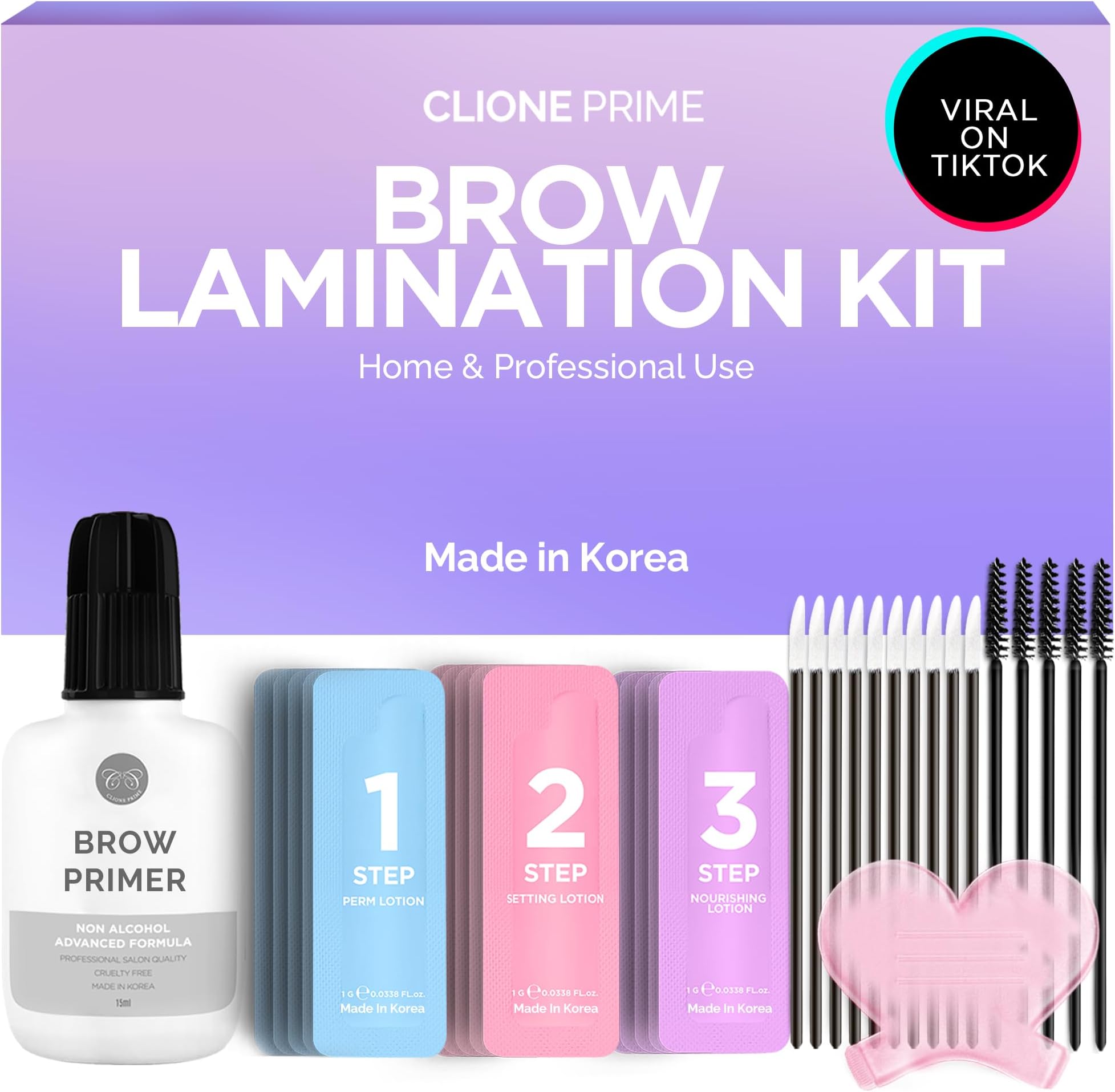 Amazon.com : CLIONE PRIME At Home Brow Lamination Kit - DIY Eyebrow ...