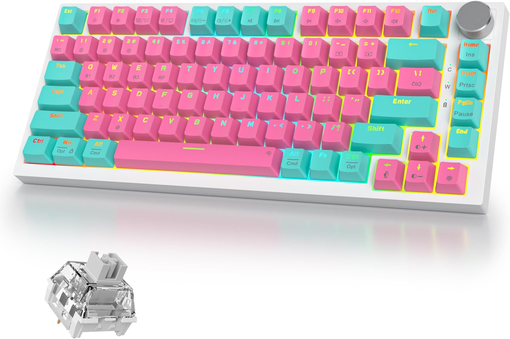 Amazon.com: YUNZII VN66 Wireless Mechanical Keyboard,65% Hot Swappable ...