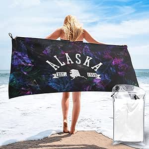 Amazon.com: Nattco Towel Beach Towel Bath Towel Quick Dry Alaska The ...