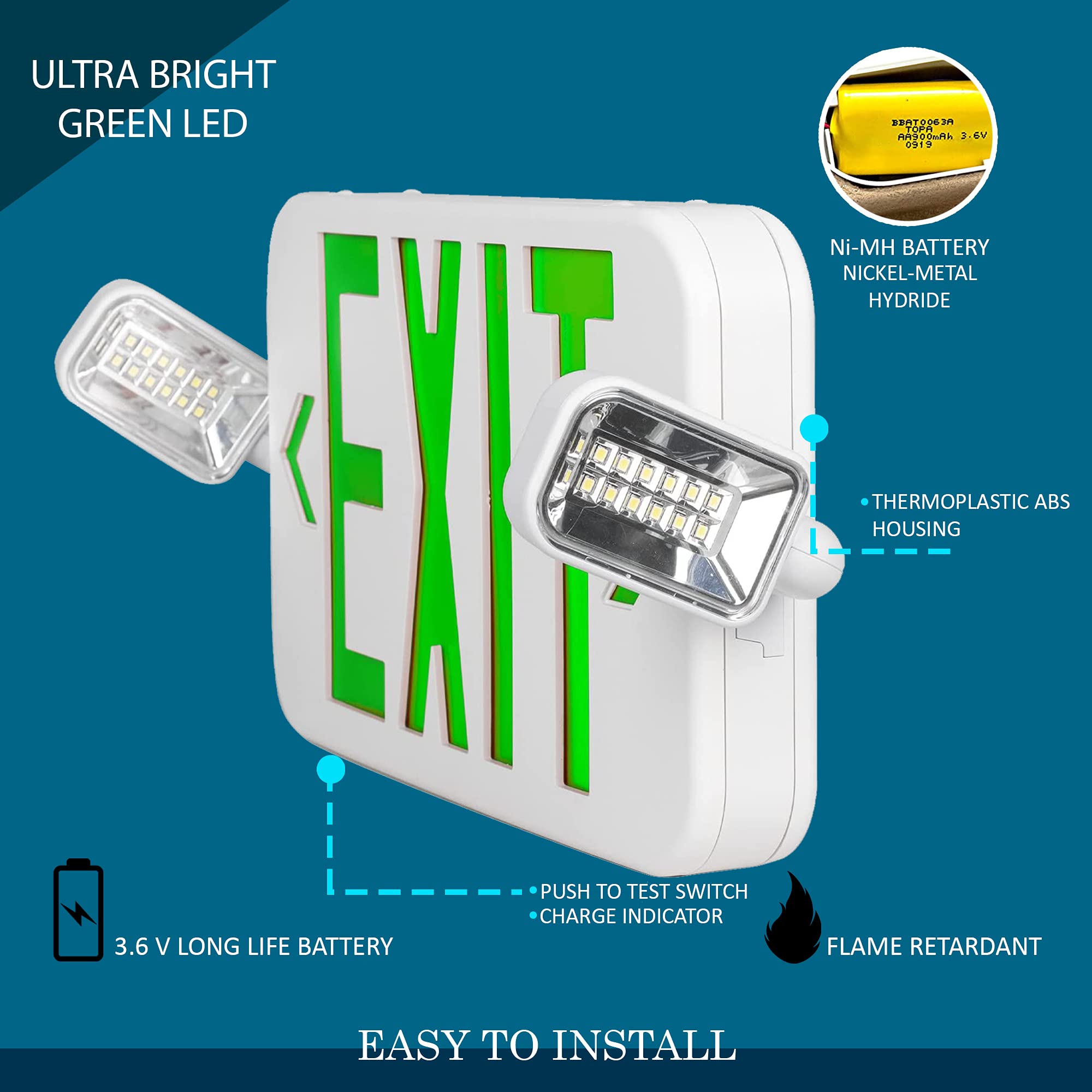 Snapklik.com : Ciata 6 Pack Ultra Bright Slim Rechargeable Indoor Exit ...